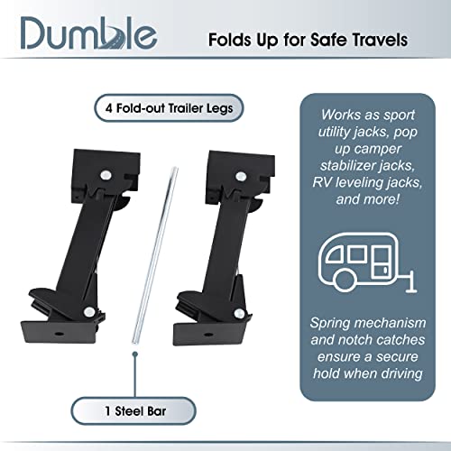 Dumble RV Stabilizer Jacks - 2pk 1300lb Cap Attachable Telescoping Travel Trailer Jack Stabilizer Stands and Jack Rod