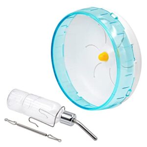 hamster flying saucer silent running exercise wheel, 8.3" quiet hamster exercise wheel spinner with 180ml water bottle for hamsters gerbils mice