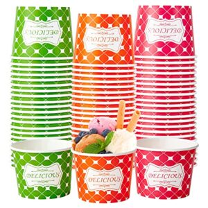 litopak 120 pack 12 oz ice cream cups, ice cream bowls for cold and hot foods, paper ice cream bowls, disposable dessert cups, paper ice cream sundaes cups for ice cream, hot soup, snacks, and fruits.