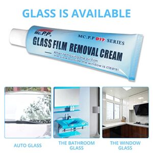 TYGHBN Car Glass Oil Film Cleaner, Glass Film Removal Cream, Car Windshield Oil Film Cleaner, Glass Stripper Water Spot Remover with Sponge (3 set with sponge)