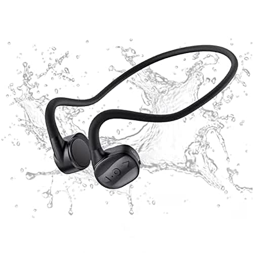 Bone Conduction Headphones, RALYIN MP3 Player, IPX7 Waterproof Headphones with Built-in 8G Memory/Microphone, Open Headphones Wireless Sports Bluetooth Headphones, Suitable for Work, Running, Driving