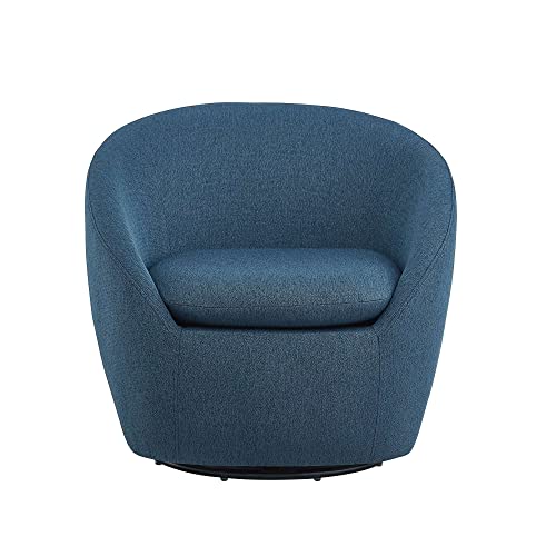 Amazon Basics Swivel Accent Chair, Upholstered Armchair for Living Room, Navy