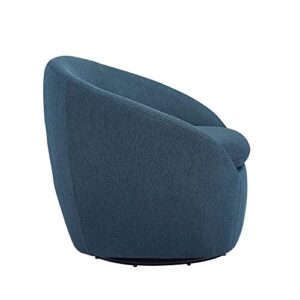 Amazon Basics Swivel Accent Chair, Upholstered Armchair for Living Room, Navy