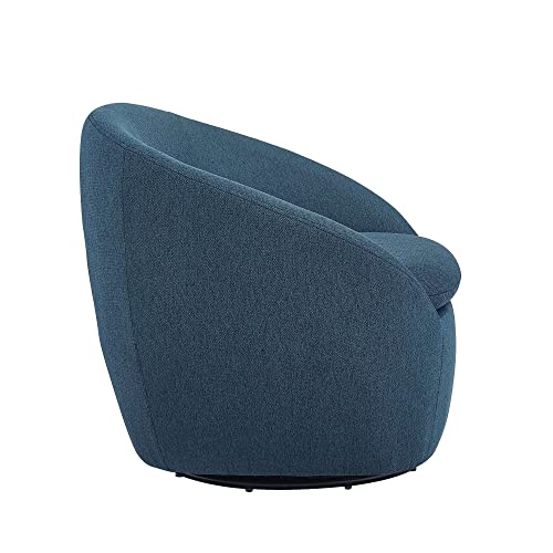 Amazon Basics Swivel Accent Chair, Upholstered Armchair for Living Room, Navy