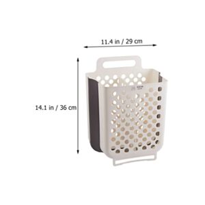 LIFKOME 1 Set Fordable Laundry Basket Clothes Storage Basket Wall Hanging Plastic Laundry Baskets for Home Kitchen Bedroom White