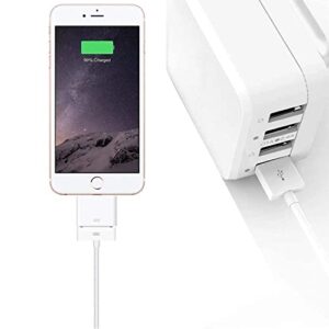 COVS Lightning to 30-Pin Adapter,[MFi Certified] iPhone 8Pin Male to 30Pin Female Converter Charging Data Sync Cable Connector Compatible iPhone 12/11/X/8/7/6/5/iPad/iPod White (No Audio)