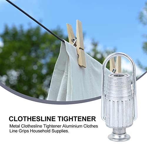 DOITOOL 2 Pcs Metal Clothesline Tightener Sunline Line Tight Grips Tools for Pulleys and Fixed Clothes Lines Household Laundry Supplies