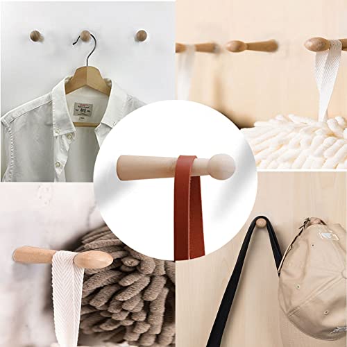 Wood Wall Hooks, glrovazas Coat Hooks Wall Mounted Hat Hanger Hooks 6Pcs Decorative Modern Wooden Peg Hooks for Hanging Coats Hanging Hats Clothes Towels Bags