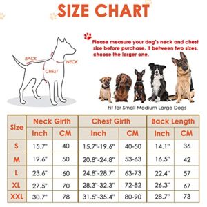 SlowTon Dog Jacket for Large Medium Small Dogs, Warm Fleece Dog Winter Coat with Turtleneck Scarf, Rain Proof Windproof Reflective Puppy Outdoor Vest Snow Cold Weather Coat (Double Lining Grey,L)