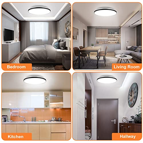 VSATEN Flush Mount Ceiling Light Fixture, 12 inch 24W Round LED Ceiling Light Fixtures Remote Control for Bedroom Kitchen Dinning Room Hallway Light