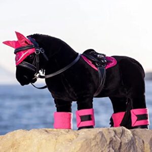 LeMieux Toy Pony Bandages for Toy Pony - Fleece - Simple Fastening - Suitable for Ages 3 Years + - Gift for Kids - Papaya