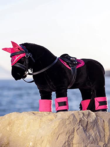 LeMieux Toy Pony Bandages for Toy Pony - Fleece - Simple Fastening - Suitable for Ages 3 Years + - Gift for Kids - Papaya