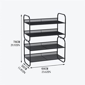 Shoe Rack Shoe Shelf Stackable Shoe Rack 4 Tier Shoe Rack, Stackable and Adjustable Sturdy Metal Mesh Shoe Storage Organizer Shelf, Ideal for Entrance, Living Room, Bedroom, Hallway Shoe Bench Stacka