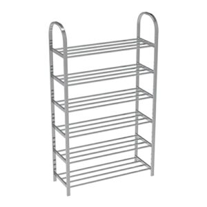 shoe rack shoe shelf stackable shoe rack 3-tier shoe rack, stainless steel shoe shelf, simple thick metal shoe storage organizer rack, ideal for entryway hallway living room bedroom shoe bench stacka