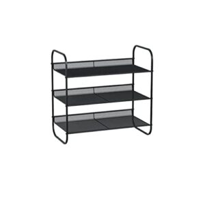 shoe rack shoe shelf stackable shoe rack 3 tier shoe rack, stackable and adjustable sturdy metal mesh shoe storage organizer shelf, ideal for entrance, living room, bedroom shoe bench stackable shoes