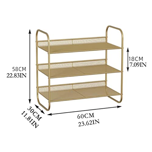 Shoe Rack Shoe Shelf Stackable Shoe Rack 3 Tier Shoe Rack, Stackable and Adjustable Sturdy Metal Mesh Shoe Storage Organizer Shelf, Ideal for Entrance, Living Room, Bedroom Shoe Bench Stackable Shoes