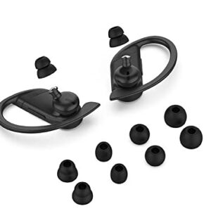 A-Focus 16 Pairs 3.8mm Inner Hole Ear Tips Fit Most in-Ear Earbuds ( Inner Hole 3.8mm -4.5mm ), Replacement Silicone Eartips Compatible with Beats Flex WF-1000XM4 and Powerbeats Pro, Black