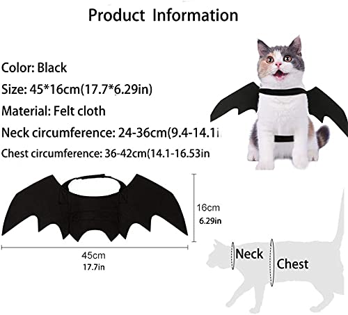 Pet Cat Bat Wings for Halloween Party Decoration, Puppy Cosplay Bat Costume, Cute Kitten Cat Dress Up Accessories