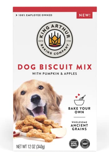 King Arthur Baking Company Dog Biscuit Mix, Pumpkin & Apple, Homemade Dog Treats, 12oz