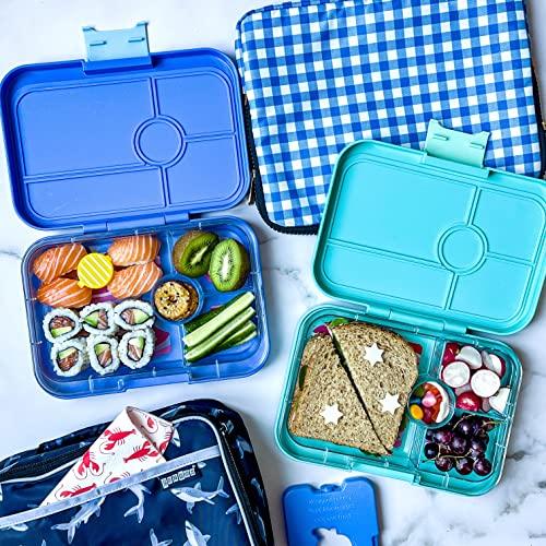 Yumbox Tapas Larger Size - 4 compartment Leakproof Bento lunch box for Pre-teens, Teens & Adults (True Blue - Shark)