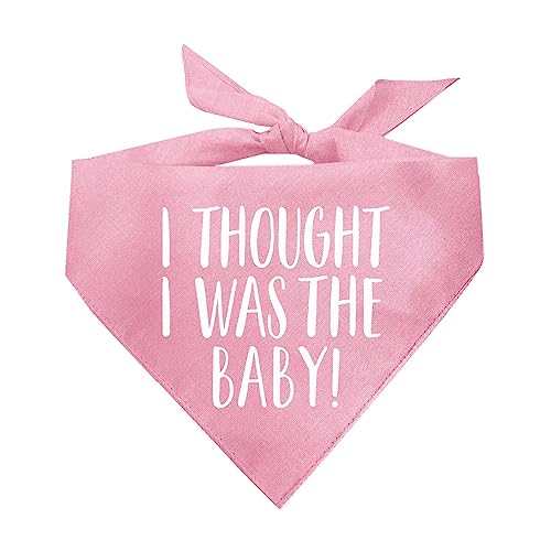 I Thought I was The Baby Baby Announcement Dog Bandana (Baby Pink, XS 340)