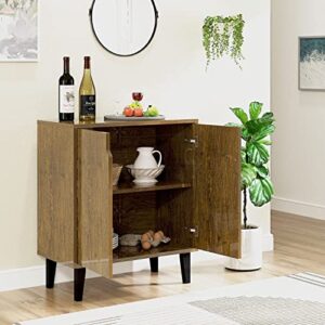 Panana 2 Door Kitchen Buffet Storage Cabinet Accent Console Table for Kitchen Dining Living Room Hallway Office (Walnut)