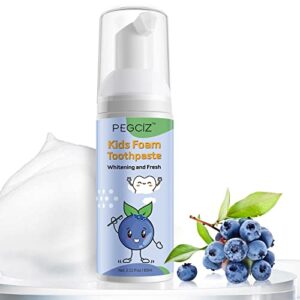 Foam Toothpaste Kids,Foaming Toothpaste Kids for U Shaped Toothbrush,Natural Formula Toothpaste,Deeply Cleaning Gums,Kids Oral Care Toothpaste, (Strawberry &Blueberry)