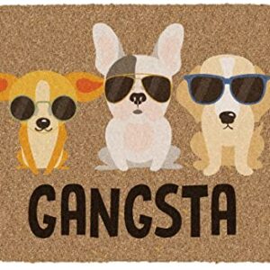 NACH HA-1768299 Entryway Door Mat, 100% Coconut Coir Doormat, Gangsta, Natural (18x30 in), by North American Country Home