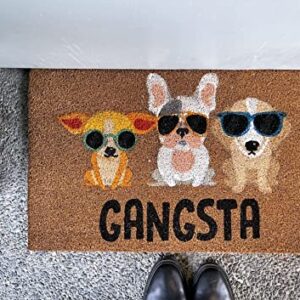 NACH HA-1768299 Entryway Door Mat, 100% Coconut Coir Doormat, Gangsta, Natural (18x30 in), by North American Country Home