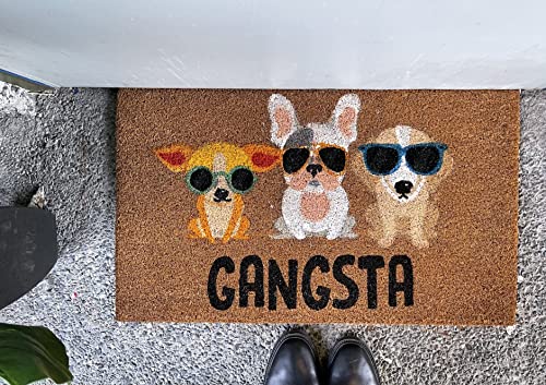 NACH HA-1768299 Entryway Door Mat, 100% Coconut Coir Doormat, Gangsta, Natural (18x30 in), by North American Country Home