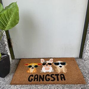 NACH HA-1768299 Entryway Door Mat, 100% Coconut Coir Doormat, Gangsta, Natural (18x30 in), by North American Country Home