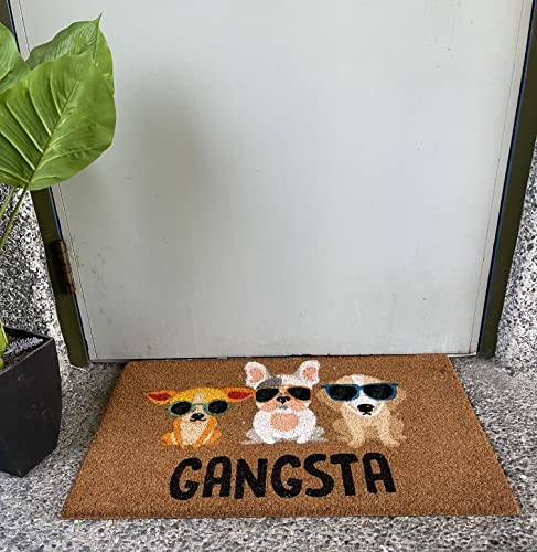 NACH HA-1768299 Entryway Door Mat, 100% Coconut Coir Doormat, Gangsta, Natural (18x30 in), by North American Country Home