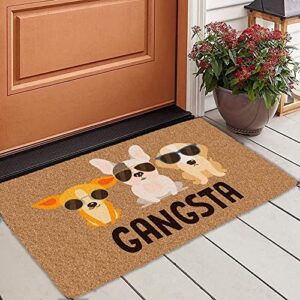 NACH HA-1768299 Entryway Door Mat, 100% Coconut Coir Doormat, Gangsta, Natural (18x30 in), by North American Country Home