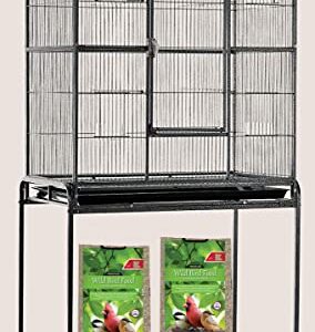 54" Pet Products Large Wrought Iron Breeding Bird Flight Cage Side Nesting Doors with Removable Rolling Stand