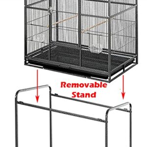 54" Pet Products Large Wrought Iron Breeding Bird Flight Cage Side Nesting Doors with Removable Rolling Stand