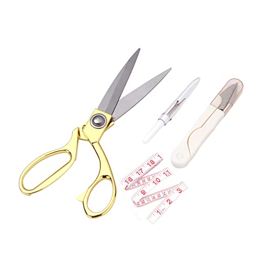 Wild & Bold Fabric Scissors All Purpose 8"Gold Sewing Scissors Professional Scissors Heavy Duty with Ultra Sharp Stainless Steel Blade Shears Left Handed Scissors For Office Craft Scissors(New Gold)