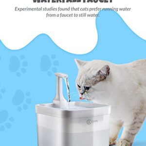 Ciays Pet Fountain, 65oz/1.8L Automatic Cat Water Fountain Dog Water Dispenser with 3 Replacement Filters for Cats, Dogs, Multiple Pets, White