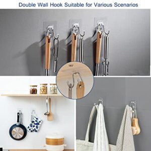 VIANBYE 20 Pcs Large Wall Hooks - for Hanging 25 lbs (max) Heavy Duty Wall Hooks, Coat and Towel Sticky Hooks Water and Oil Resistant Removable Wall Hooks for Bathroom, Kitchen and Home