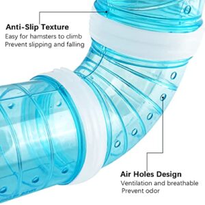 2 Hamster Tubes Kits, DIY Hamster Tunnel Adventure External Pipe, Transparent Connection Track Rat Toy Hamster Cage Accessories for Hamster Mouse Small Animals Sports Expand Space