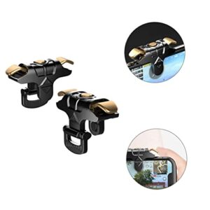 Tuimiyisou Mobile Game Trigger Phone Joystick Grip Trigger Pubg Joystick for Smartphone Black Gold 1Pair mobile game trigger-holder