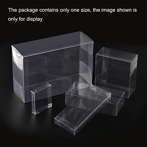 MECCANIXITY Plastic Retail Boxes 1.6"x4"x5.4" (42x105x136 mm) Gift Box with Protecting Film for Candy, Cookies, Christmas, Wedding, Party Wrapping Clear Pack of 10