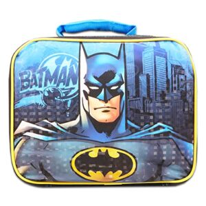 Fast Forward Batman Backpack with Lunch Box Set - Batman Backpack for Boys 4-6, Batman Lunch Box, Stickers, More,Batman Backpack for Kids