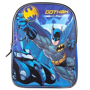 Fast Forward Batman Backpack with Lunch Box Set - Batman Backpack for Boys 4-6, Batman Lunch Box, Stickers, More,Batman Backpack for Kids