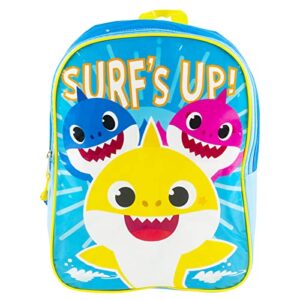 Fast Forward Baby Shark Backpack with Lunch Box Set - Baby Shark Backpack for Kids, Baby Shark Lunch Box, Water Pouch, Stickers, More | Baby Shark Backpack Kids