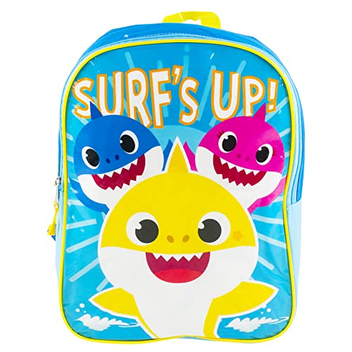 Fast Forward Baby Shark Backpack with Lunch Box Set - Baby Shark Backpack for Kids, Baby Shark Lunch Box, Water Pouch, Stickers, More | Baby Shark Backpack Kids