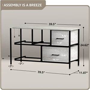 Sorbus Dresser with 5 Faux Wood Drawers - Storage Unit Organizer Chest for Clothes - Bedroom, Hallway, Living Room, Closet, & Dorm Furniture - Steel Frame, Wood Top, & Easy Pull Fabric Bins