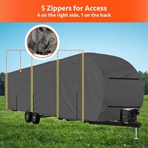 NEH Top Travel Trailer RV Cover for 38ft - 40ft Length RV Cover, Ripstop Camper Cover, Tearproof Waterproof Motorhome Cover