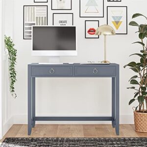 novogratz her majesty 2 drawer writing desk, blue