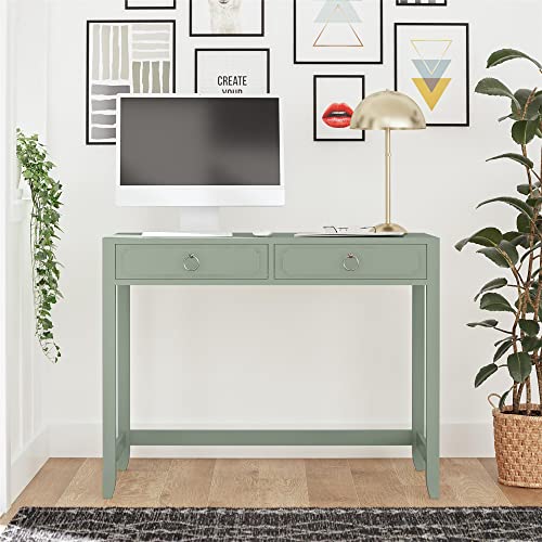 Novogratz Her Majesty 2 Drawer Writing Desk, Pale Green