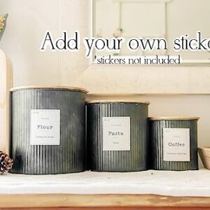 Farmhouse Kitchen Canisters for Countertop - Approx. 5, 4 & 2 Quart / Canisters Sets for the Kitchen / Rustic Home Decor / Modern Farmhouse Decor